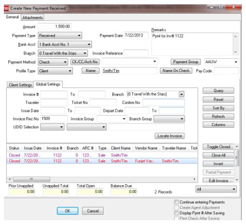 Enter New Invoices in Trams Back Office