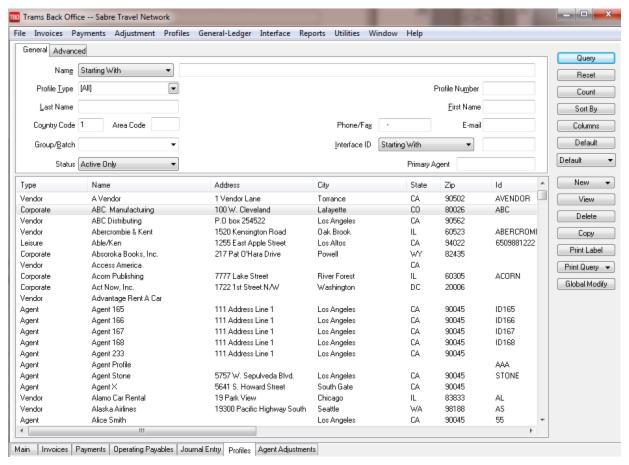 Creating New Profiles in Trams Back Office